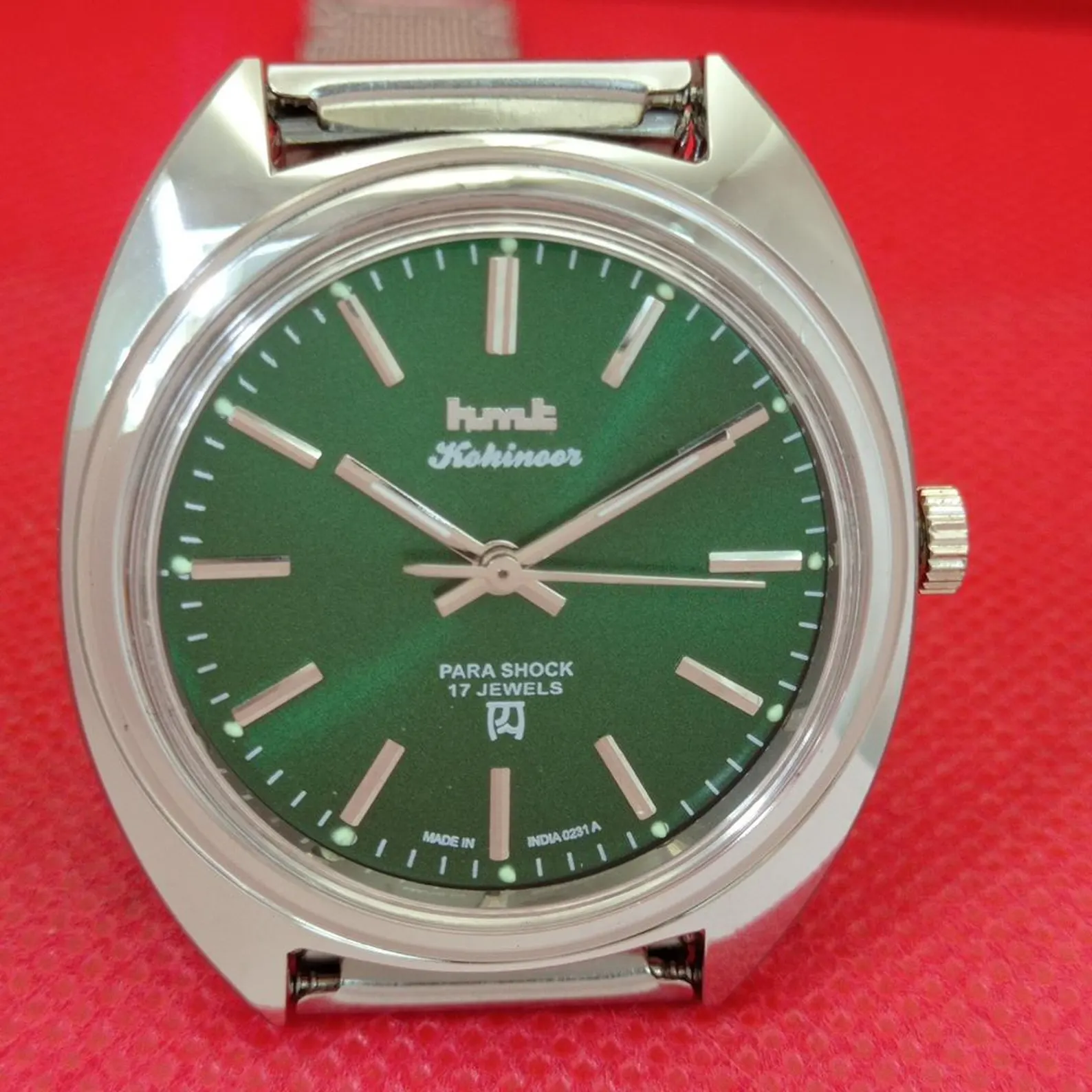 Vintage Hmt Kohinoor Hand-Winding Indian Mens Green Color Dial Wrist ...